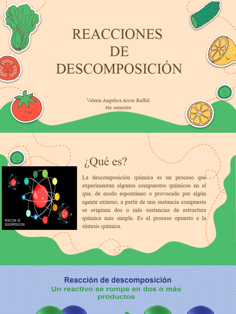 reacciones de descomposicion | PDF