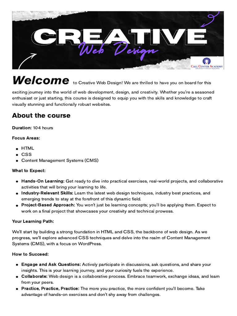 Creative Web Design Modules | PDF | World Wide Web | Internet & Web