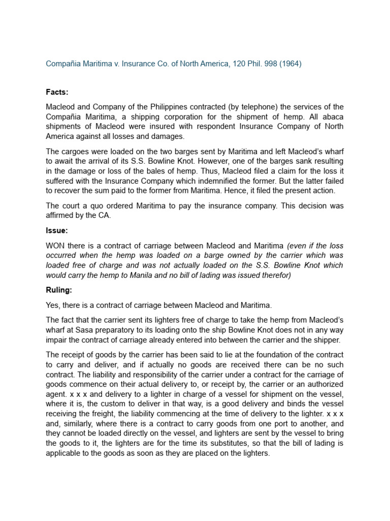 Compañia Maritima V | PDF | Bill Of Lading | Cargo