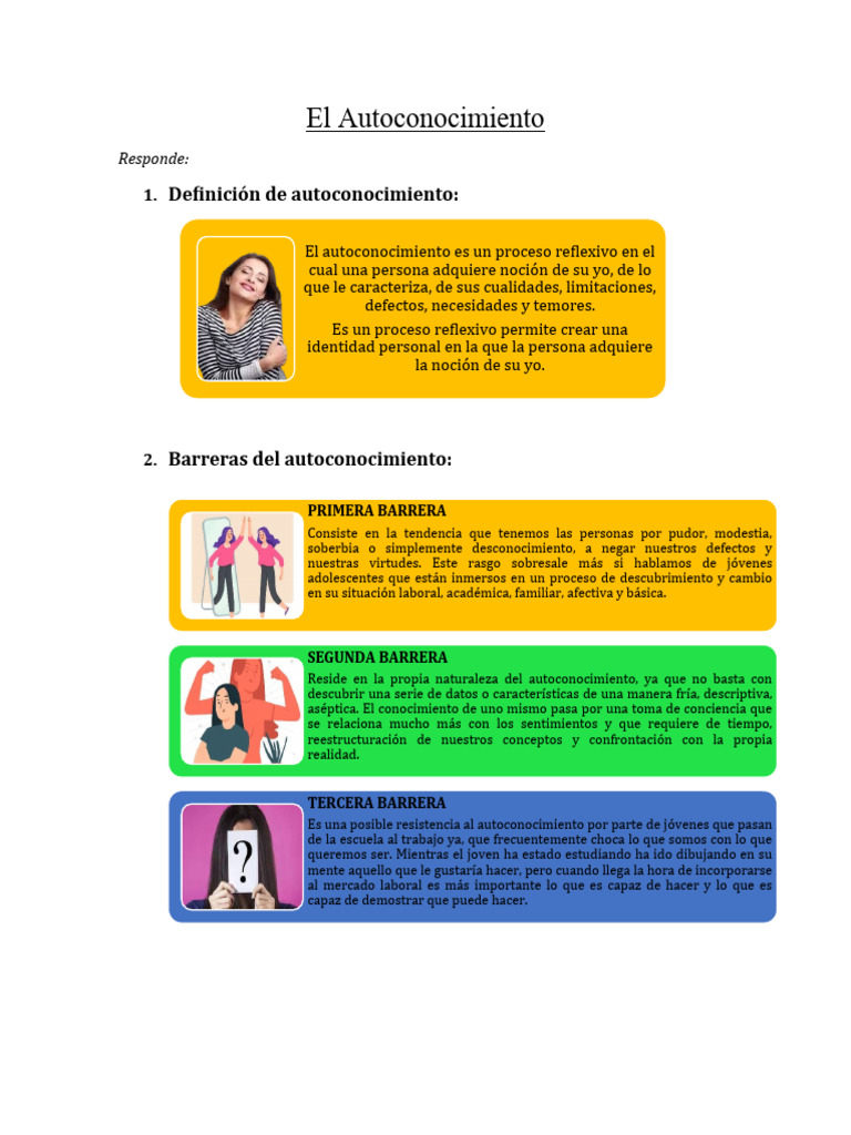 Barreras y Beneficios del Autoconocimiento | PDF | Las emociones ...