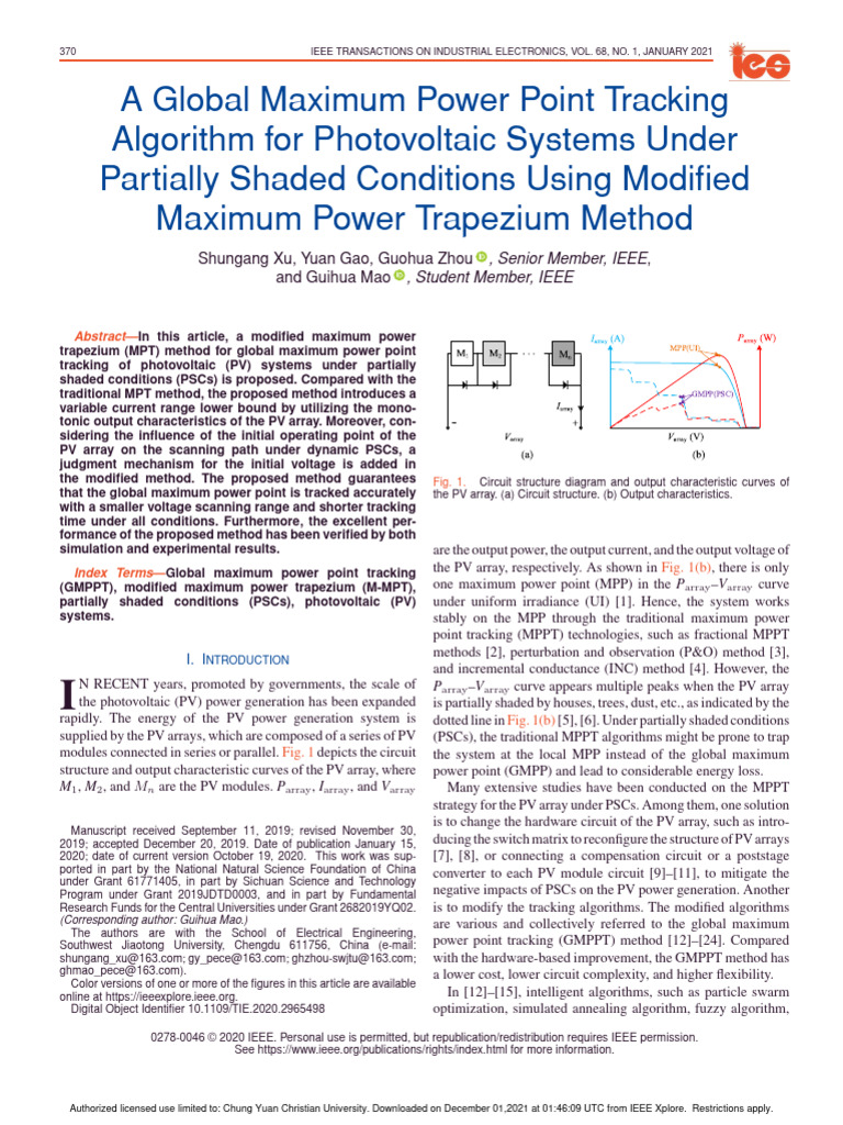 Global MPPT Algorithm for PV Systems | PDF | Photovoltaics | Electricity