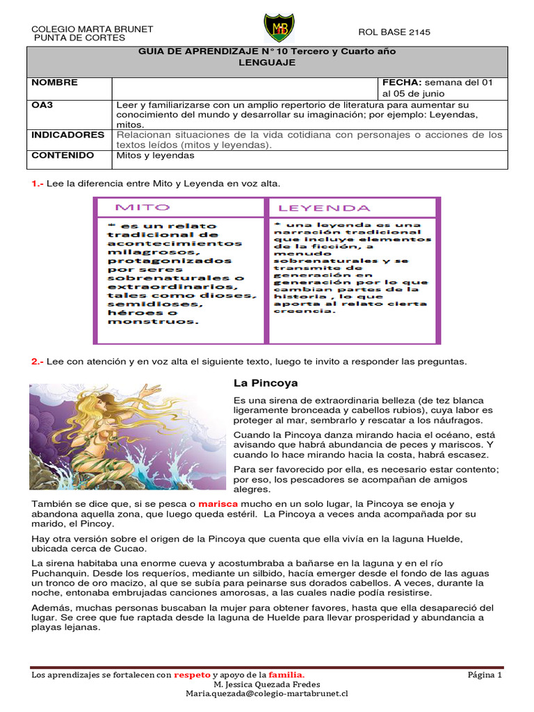 Guía de Mitos y Leyendas para Niños | PDF | Ciencias sociales