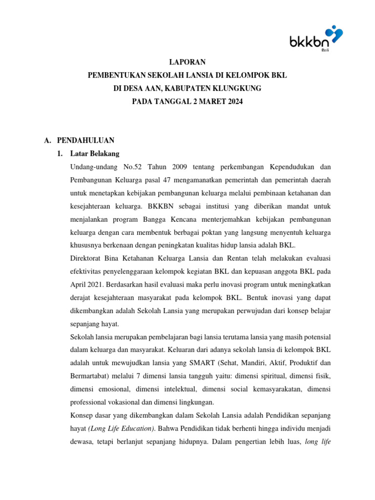 Laporan SL Klu 2 Maret 2024 | PDF | Karier & Perkembangan | Kesehatan Holistik