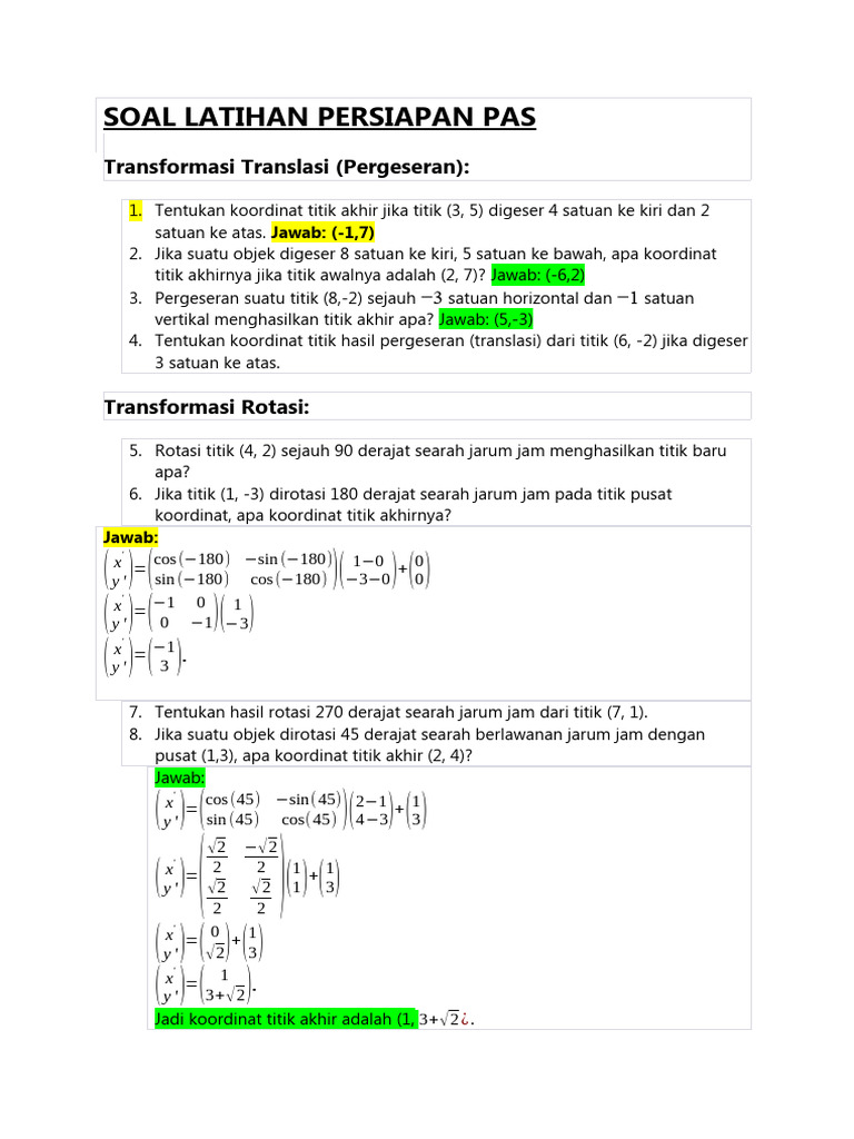 Transformasi Translasi | PDF
