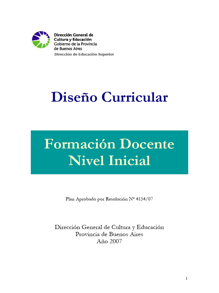 Plan De Estudios Profesorado De Educacion Inicial Pdf Plan De