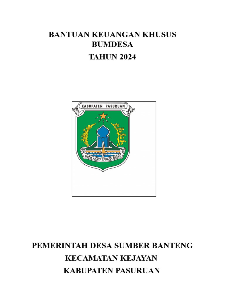 BUMDESA Sumber Wangi Proposal BKK | PDF | Griya & Taman