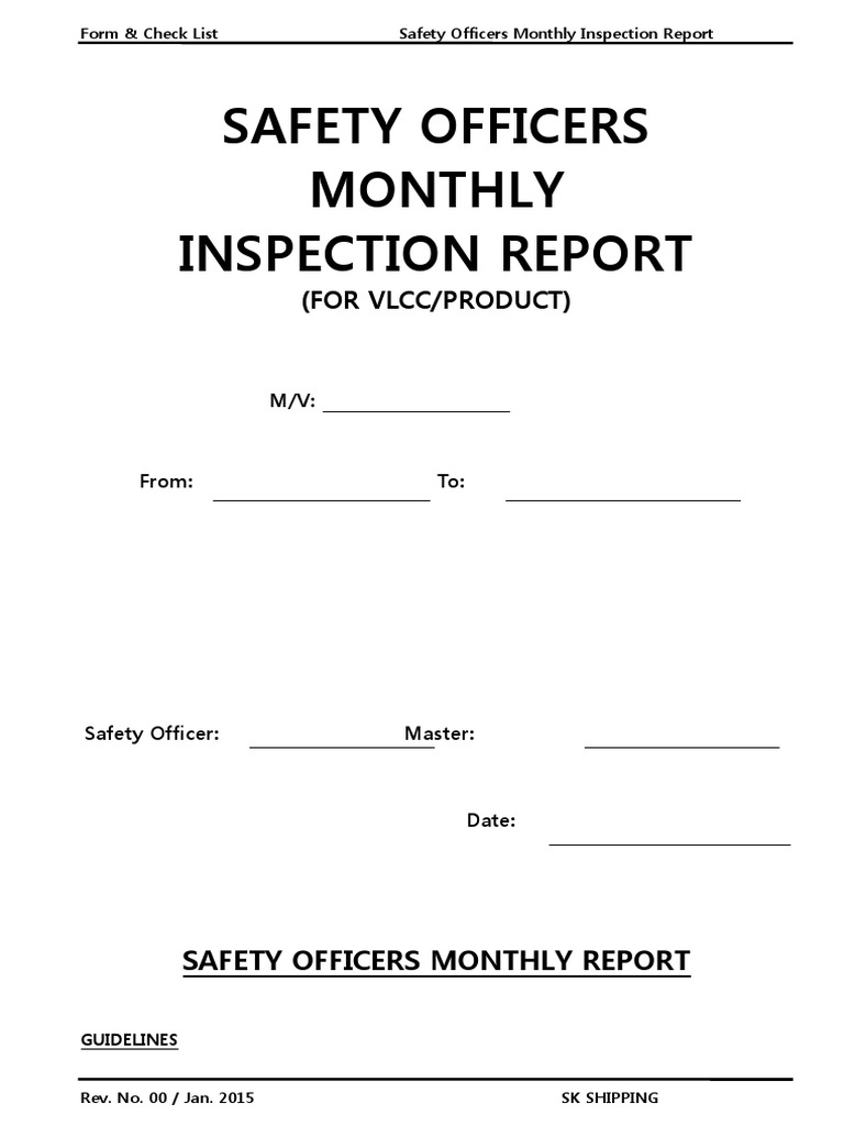 Sop-R-07 Safety Officers Monthly Inspection Report (VLCC, Product ...