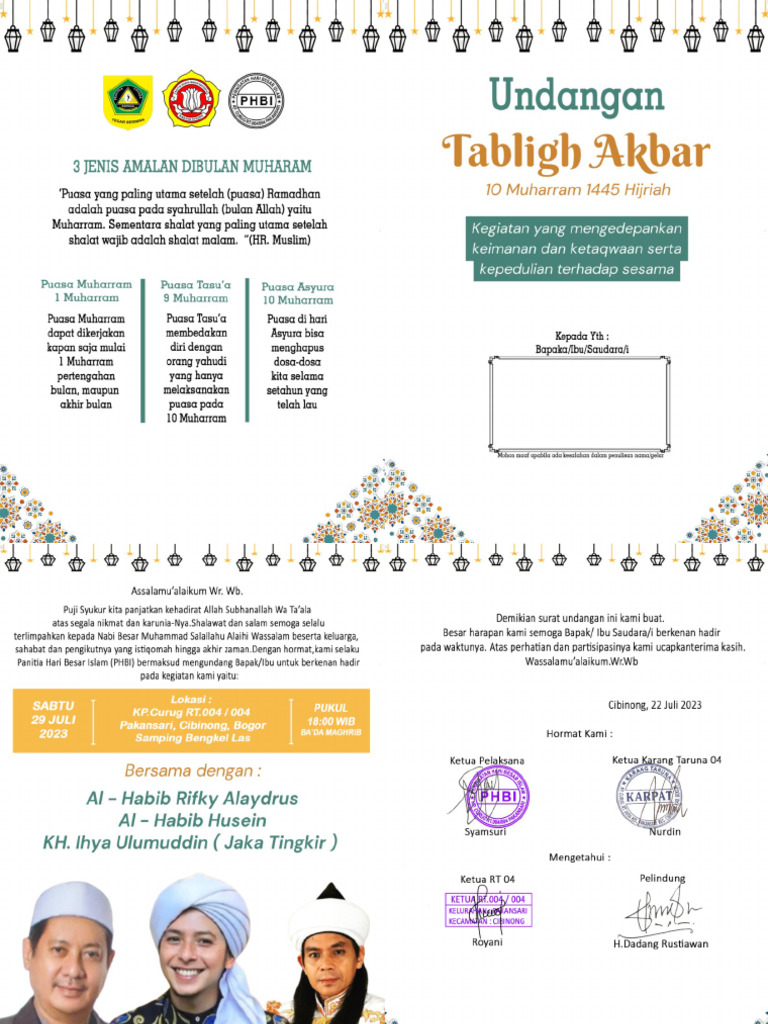 Undangan Tabligh Akbar | PDF