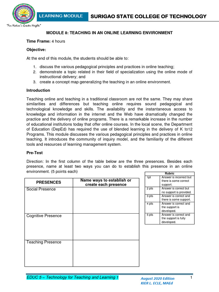 EDUC 5 Module 8 9 | PDF