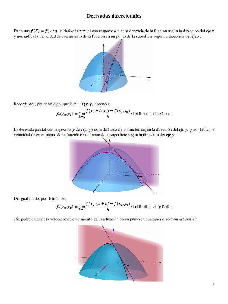 Clase 3 Derivadas_direccionales | PDF | Curva | Derivado