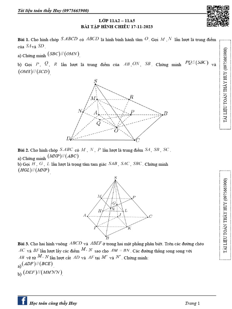 11A2 11A5 BÀI TẬP HÌNH 17 11 | PDF