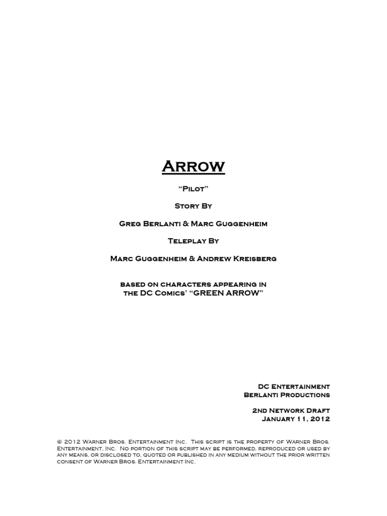 CW - Arrow 1x01 | PDF | Young Adult