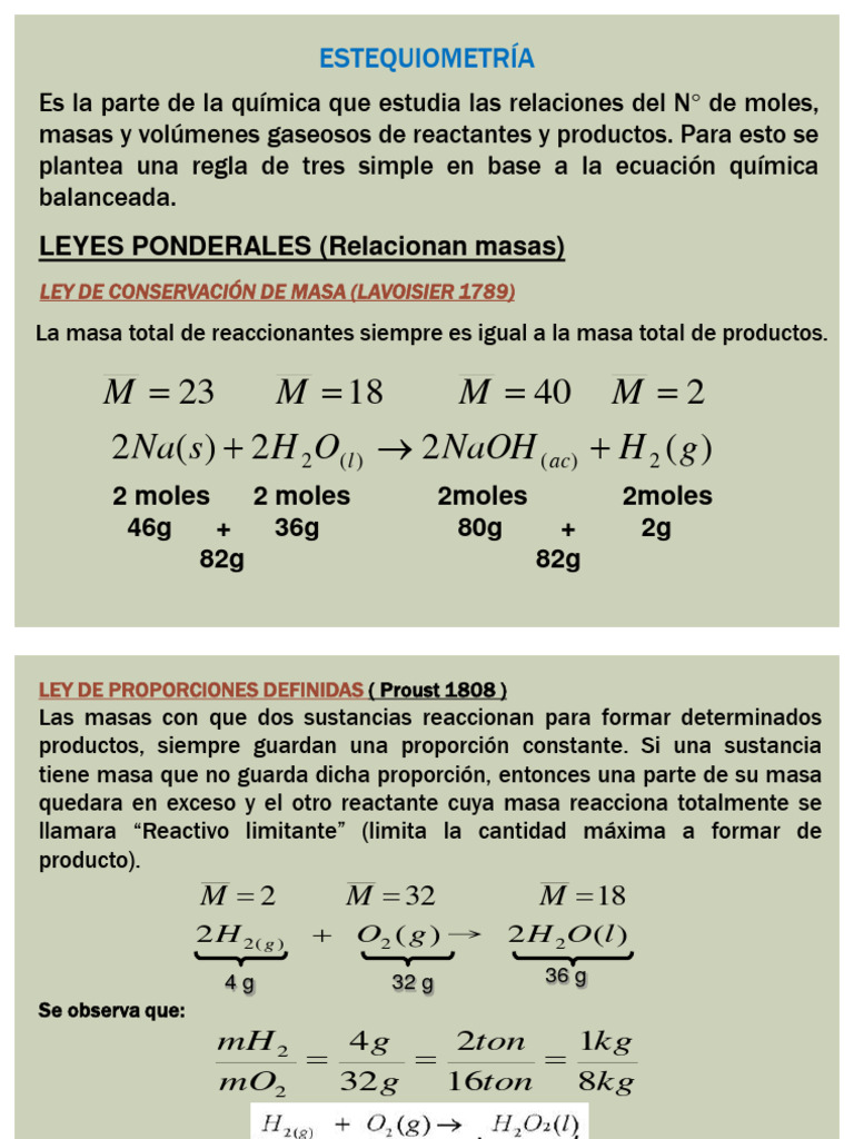 Clase 2 Estequiometría Descargar Gratis Pdf Estequiometría