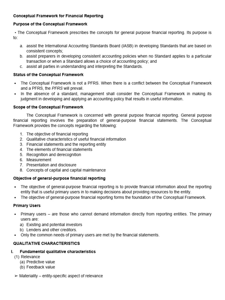 Conceptual Framework for Financial Reporting | PDF