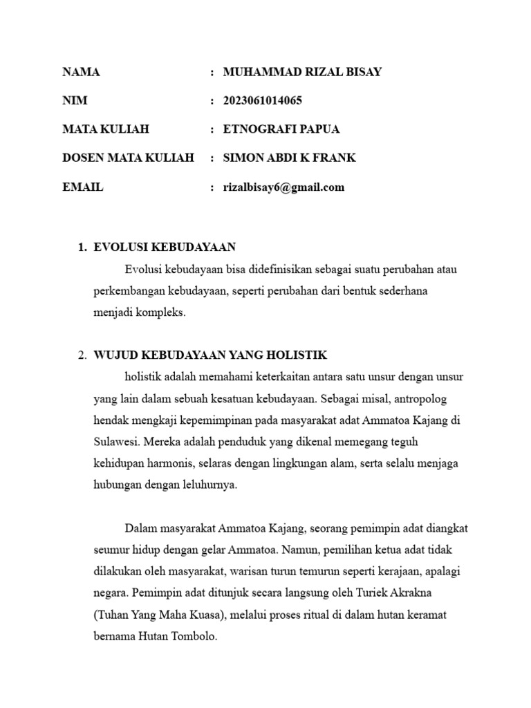 Sipil Etnopapua-Muhammad Rizal Bisay 023-3 | PDF