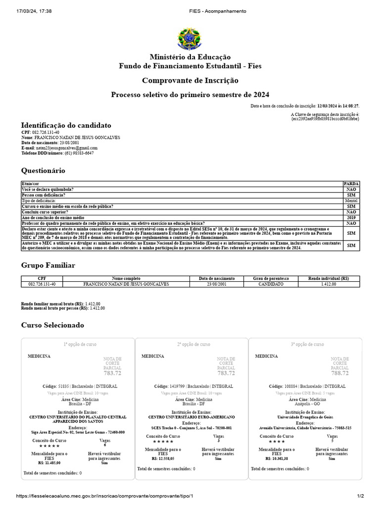 FIES - Acompanhamento 2025 | PDF