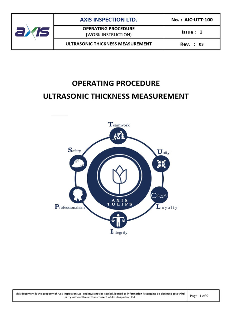 10. AIC-UTT-100-Rev-03-ULTRASONIC THICKNESS MEASUREMENT PROCEDURE_1 | PDF | Nondestructive ...