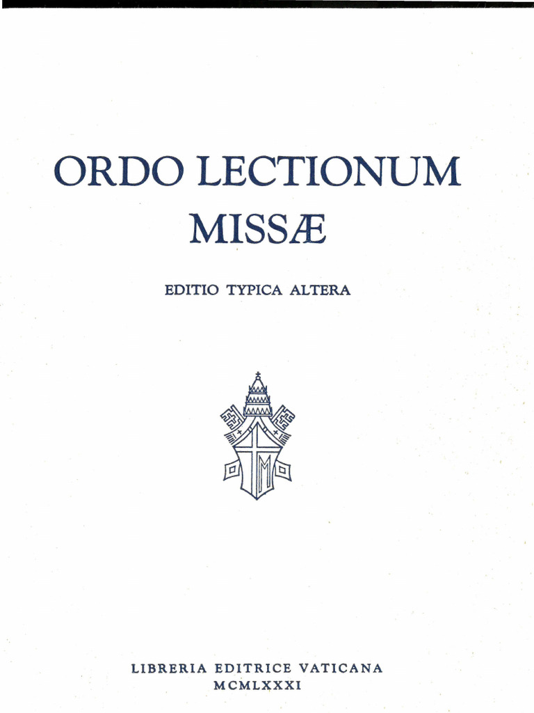 Ordo Lectionum Missae (Editio Typica Altera, 1981) | PDF