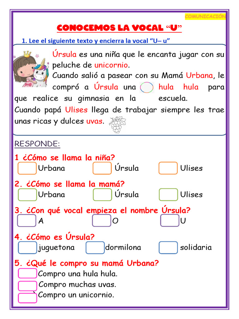 Vocal U | PDF | Artes del Lenguaje y Comunicación