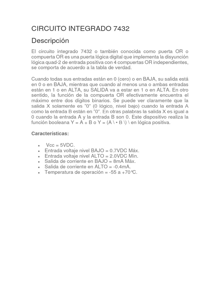 Circuito Integrado 7432 | PDF