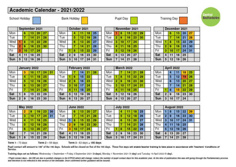 2021/2022 Academic Calendar Overview | PDF