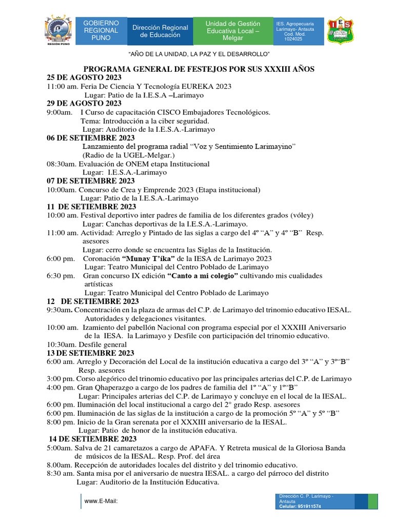 Programa Aniversario Okok 2023w | PDF