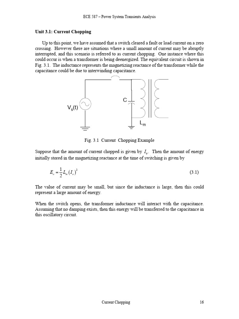 Current Chopping | PDF | Capacitor | Inductance