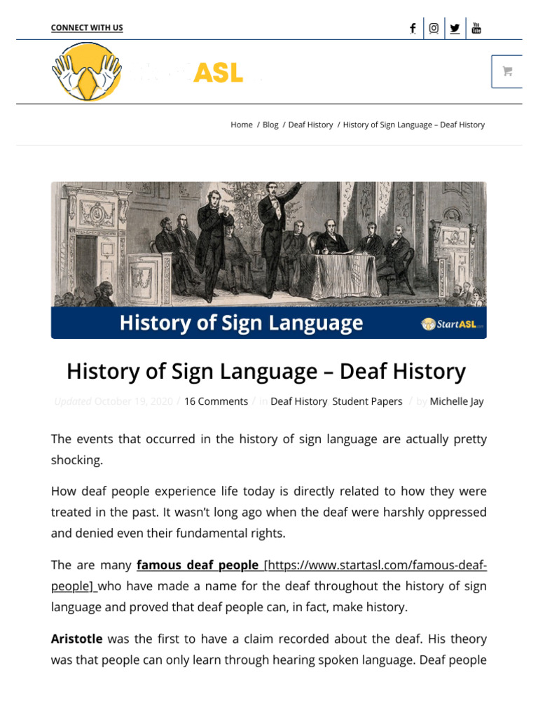 4.4.1 History of Sign Language | PDF | American Sign Language | Sign ...