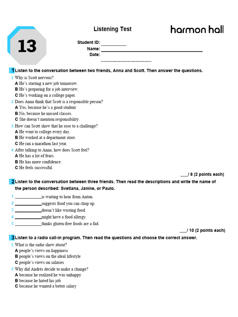 Course 13 Listening Test 2 | PDF