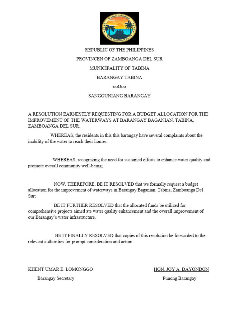 Water System Resolution | PDF