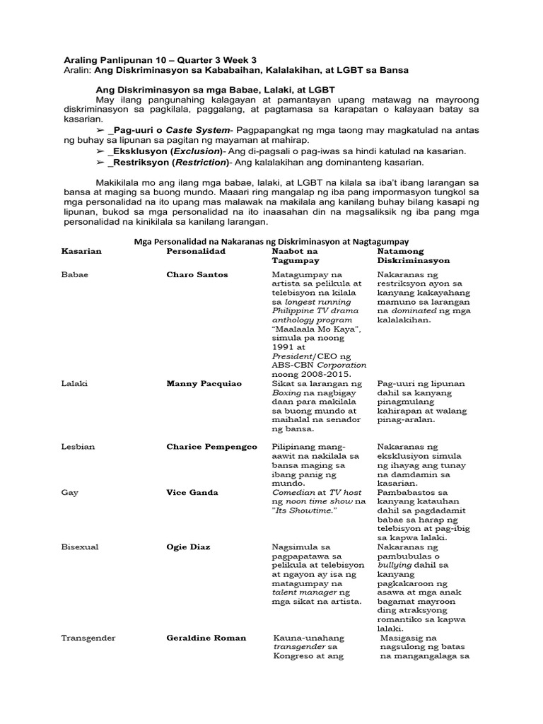 Ap 10 Q3 Week 3 | PDF