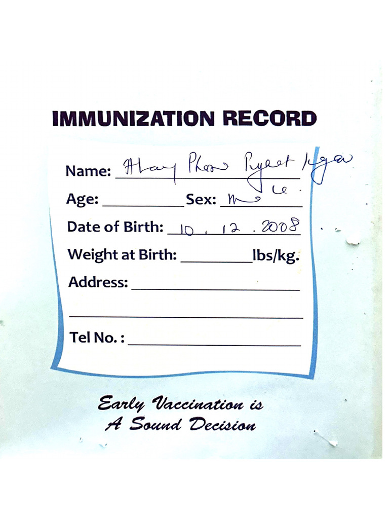 Immunization Records | PDF