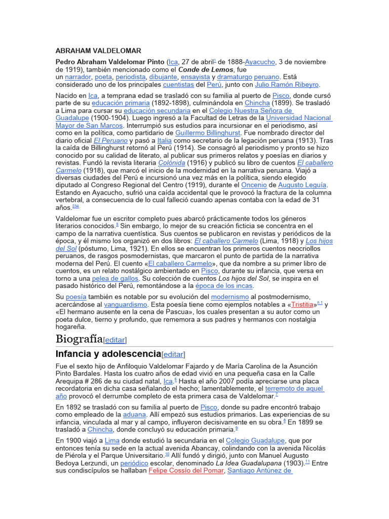 Abraham Valdelomar | PDF | Perú