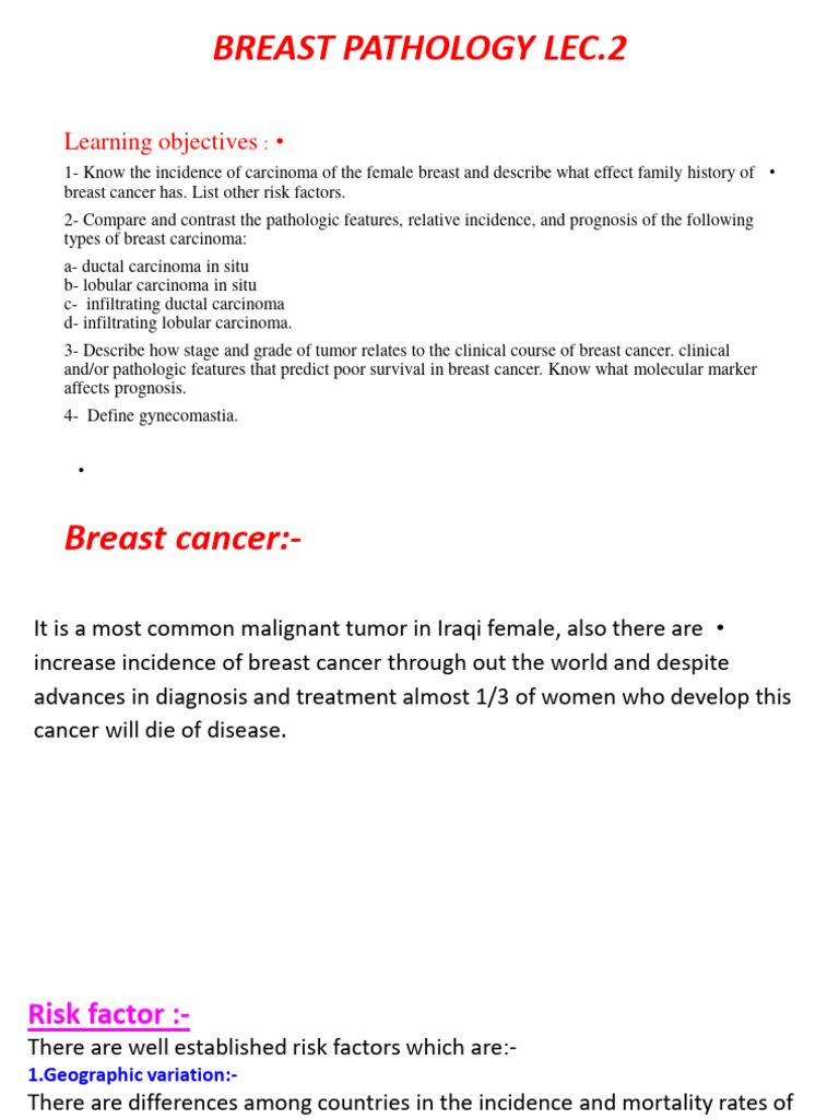 Breast Cancer Pathology Overview | PDF | Breast Cancer | Cancer