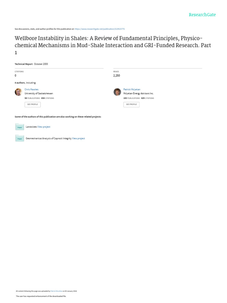 Wellbore Stability in Shales | PDF