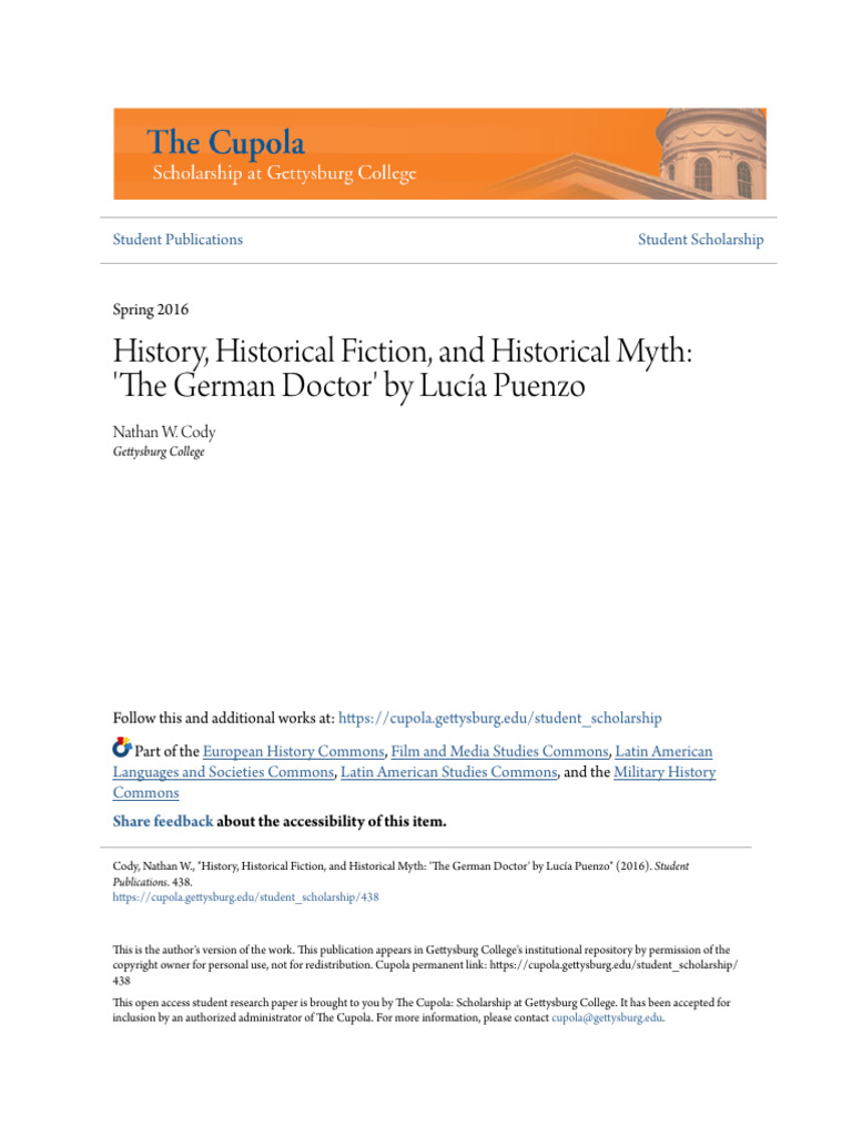 History Historical Fiction and Historical Myth - The German | PDF ...