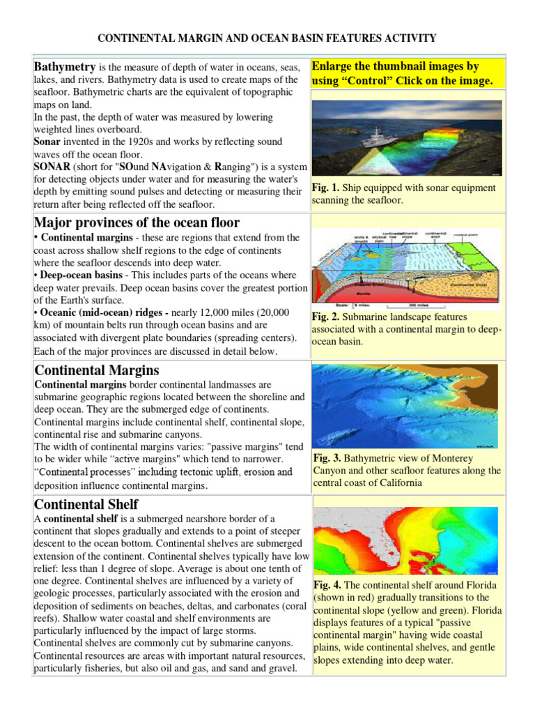 Continental Margin and Ocean Basin Activity Information Packet | PDF ...