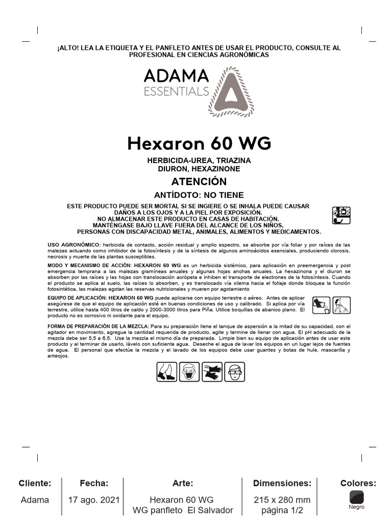 Hexaron 60 WG WG (Is) X Panf, HN, Pa, Es, Ni, Rtca | PDF