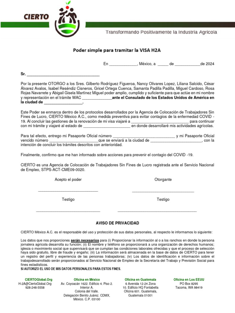 CARTA PODER General 2024 | PDF | México