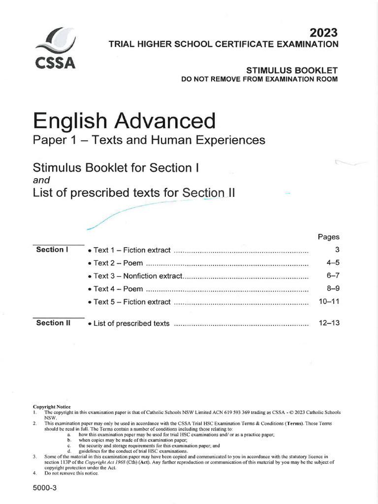 Paper 1 Stimulus B - 001 | PDF | Copyright