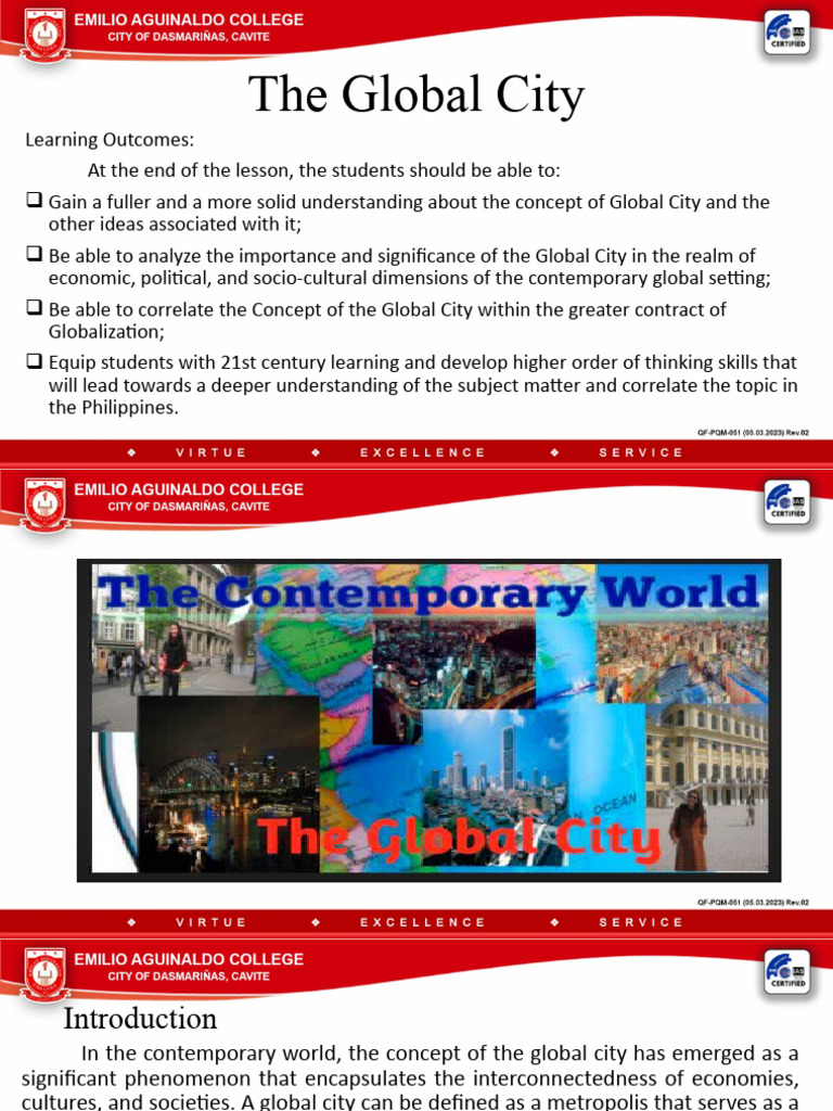 MIDTERM Lesson 4 The Global City | PDF | Cost Of Living | Economies