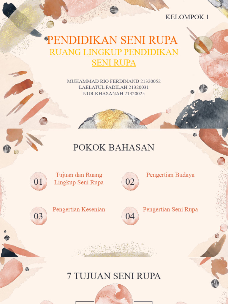 Kelompok 1 - Seni Rupa - Ruang Lingkup Pendidikan Seni Rupa | PDF