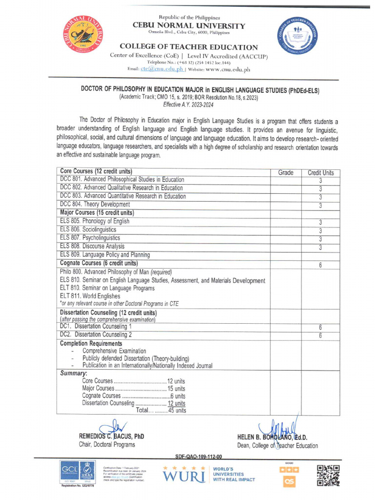 CNU PHD Ed ELS | PDF