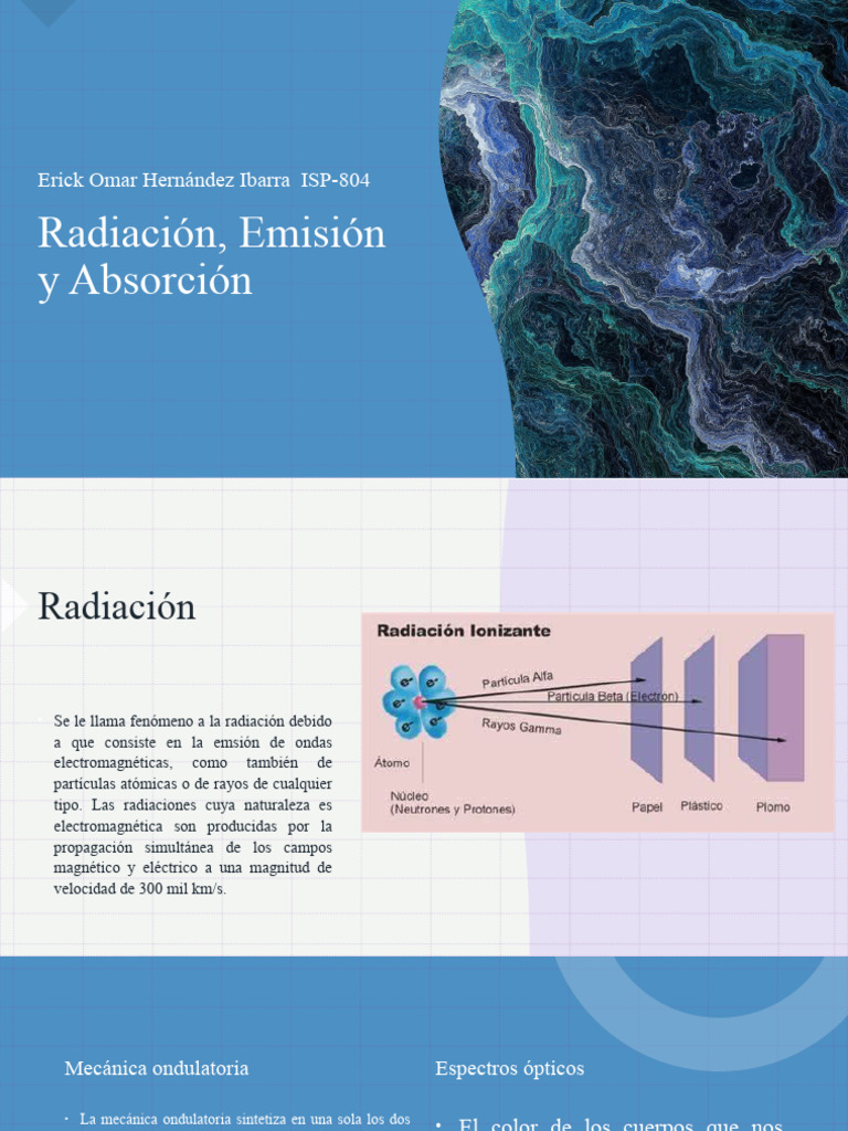 Radiación, Emisión y Absorción | Descargar gratis PDF | Espectroscopia ...
