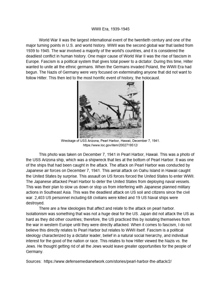 Wwii Era | PDF | Attack On Pearl Harbor | World War II