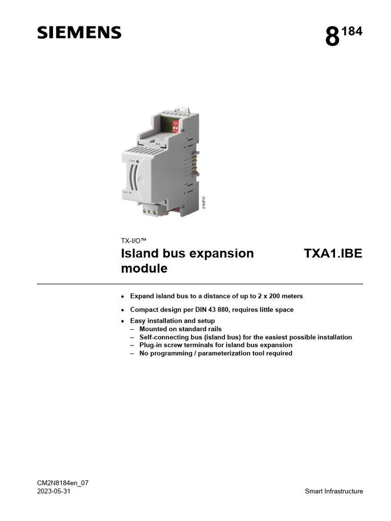 A6V10227710 - Island Bus Expansion Module TXA1.IBE - en | PDF ...