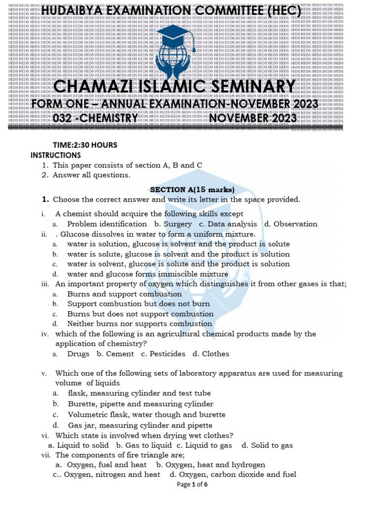Chemistry f1 | PDF | Combustion | Oxygen