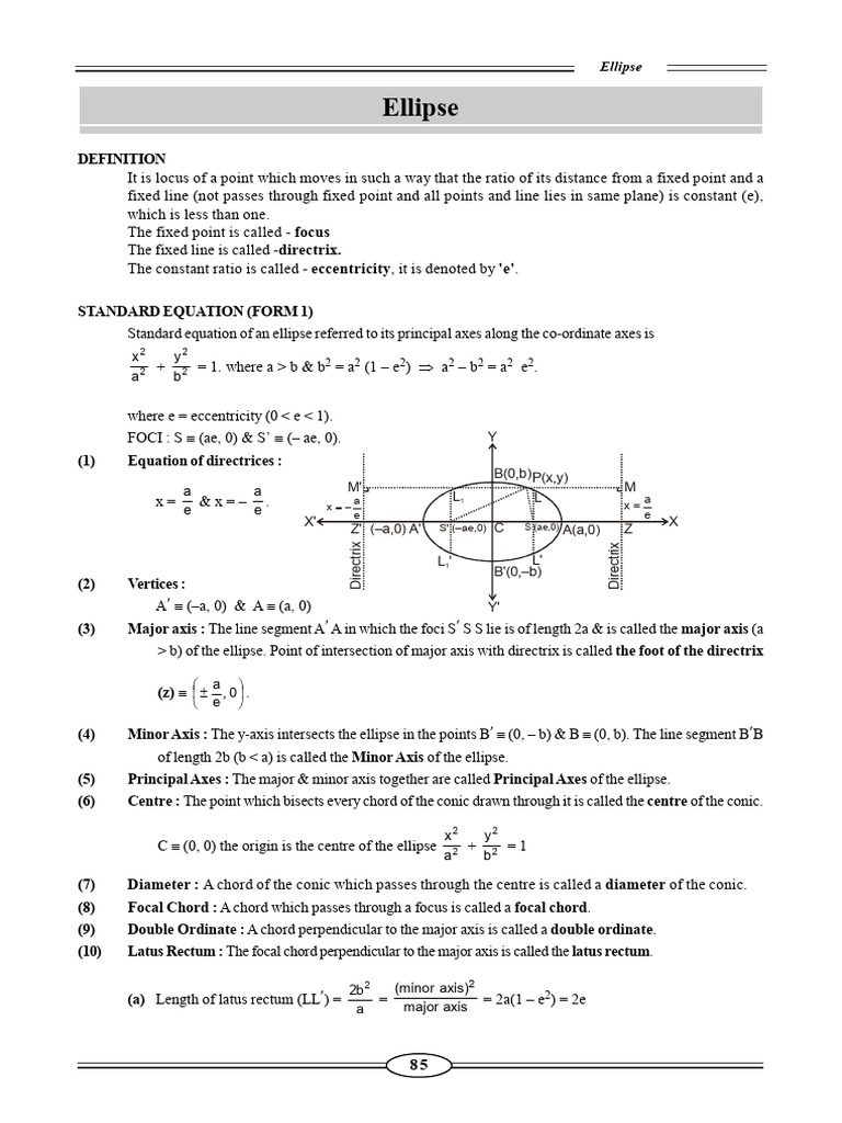 3.2 Ellipse Theory (85-97) - F24 | PDF | Ellipse | Perpendicular