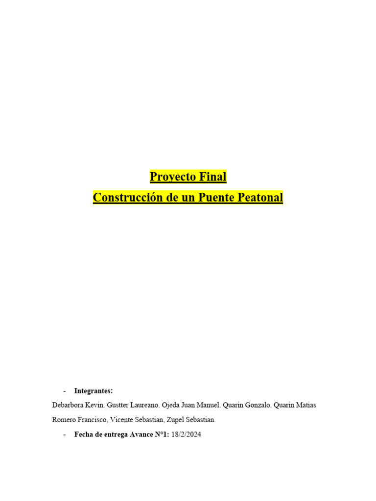 Proyecto Puente | PDF | Ascensor | Puente