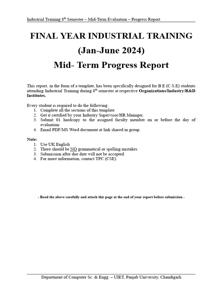Mid-Term Progress Report for CSE Training | PDF | Web Development ...